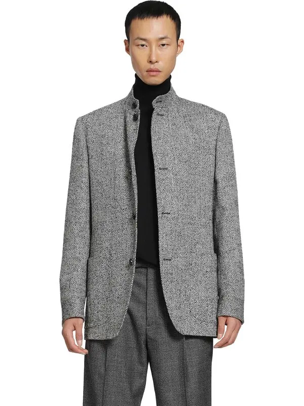 LARDINI Single-breasted Wool Blazer - Grey
