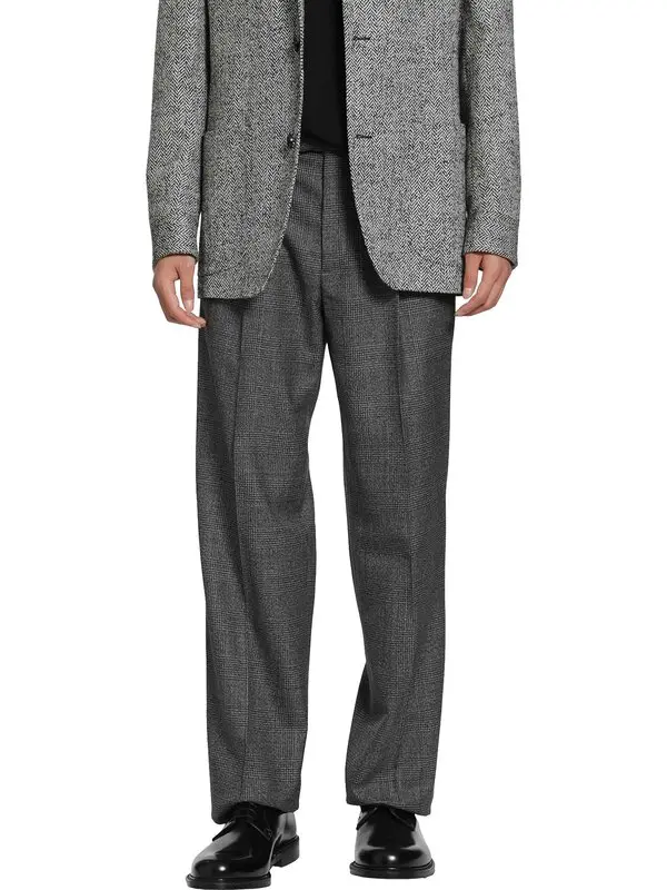 LARDINI Stretch Wool Trousers - Grey