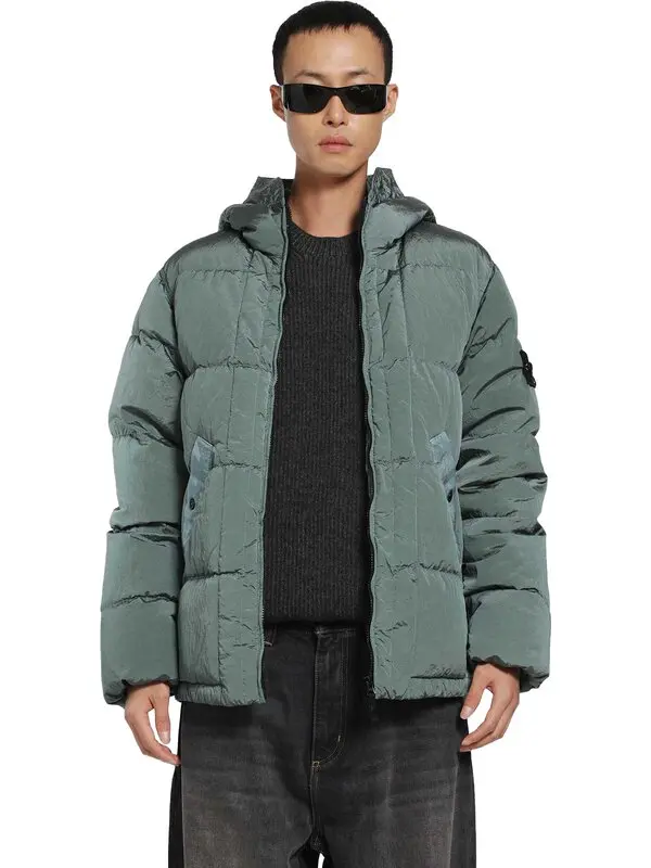 Stone Island 4100019 Hooded Down Jacket - Green
