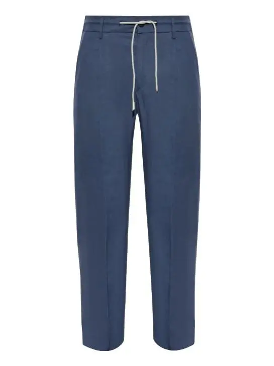 Eleventy Drawstring Creased Pants - Blue