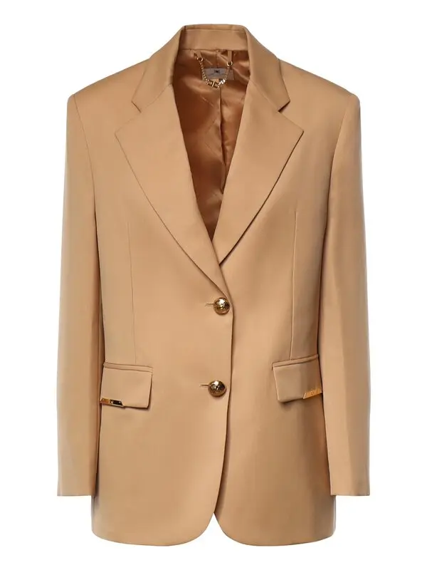 Elisabetta Franchi Single-breasted Blazer - Nude