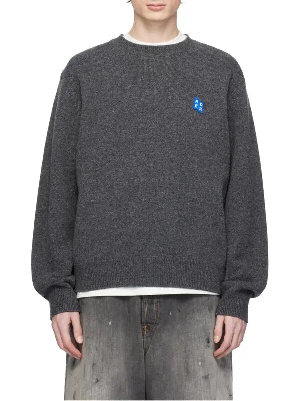 ADER ERROR Crew Neck Long Sleeve Sweater - Black
