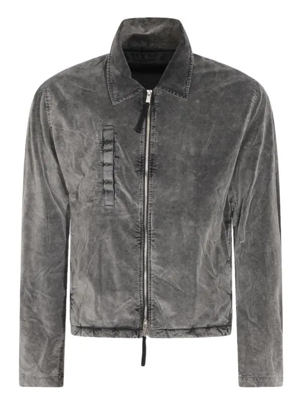 THOM KROM Washed Collar Jacket - Ash