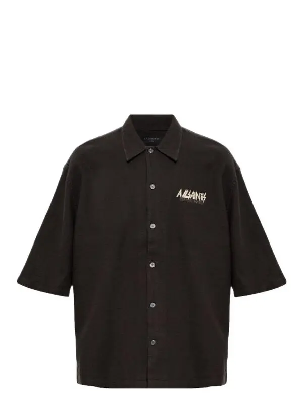 ALLSAINTS Logo Short Sleeve Shirt - Black