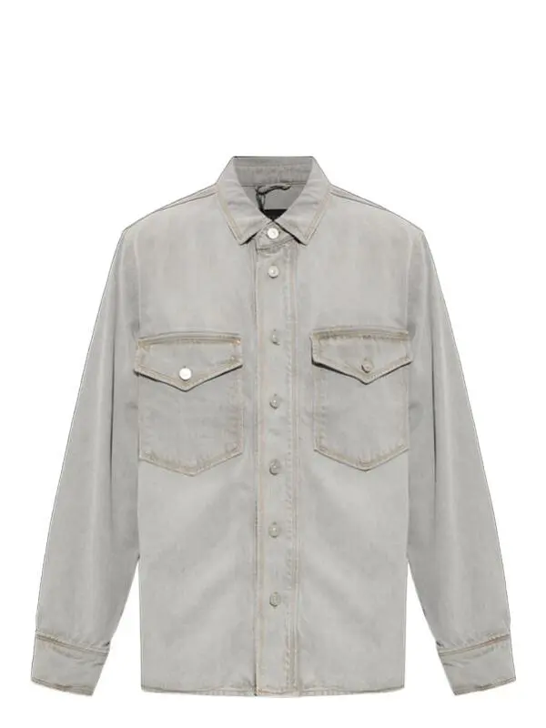 ALLSAINTS Denim Long Sleeve Shirt - Grey