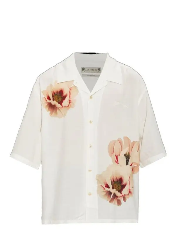 ALLSAINTS Floral Camp Collar Short Sleeve Shirt - No