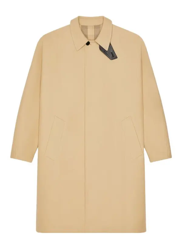 Givenchy Car Coat In Cotton With Checked Reverse - Beige