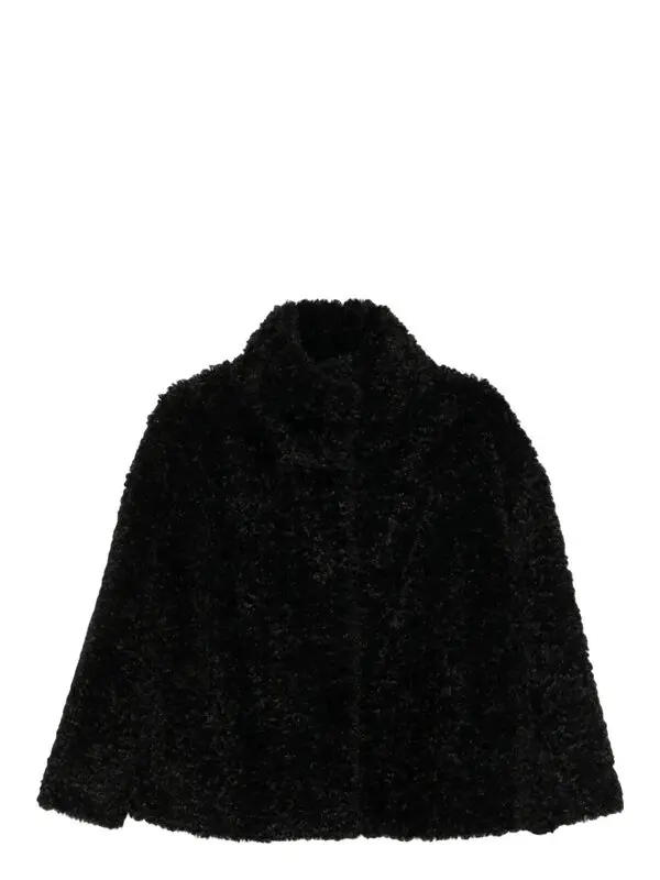 Herno Faux-fur High-neck Coat - Black