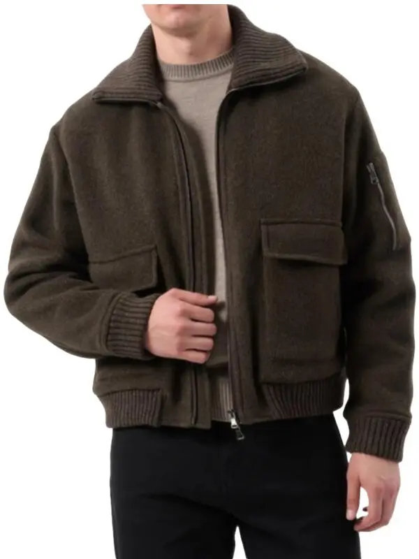 Paul & Shark Ribbed-collar Zip-up Jacket - Brown