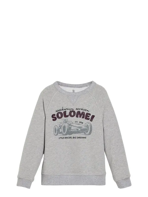 Brunello Cucinelli Graphic-print Long-sleeve Sweatshirt - Grey