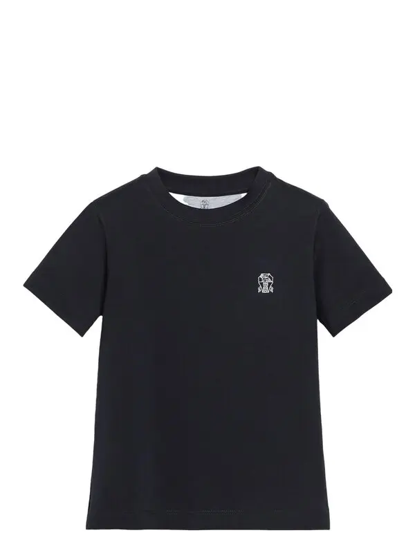 Brunello Cucinelli Cotton Jersey T-shirt With Logo - Navy Blue