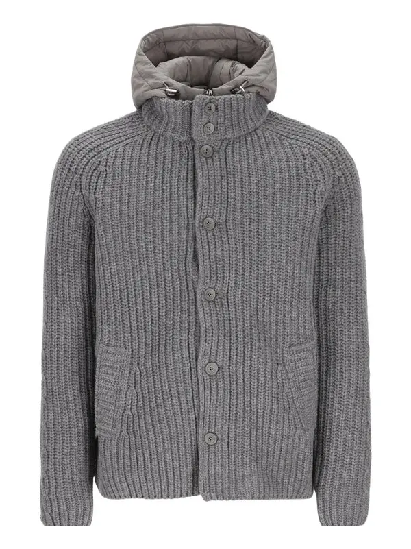 Herno Button-front Long-sleeve Knit Cardigan - Grey