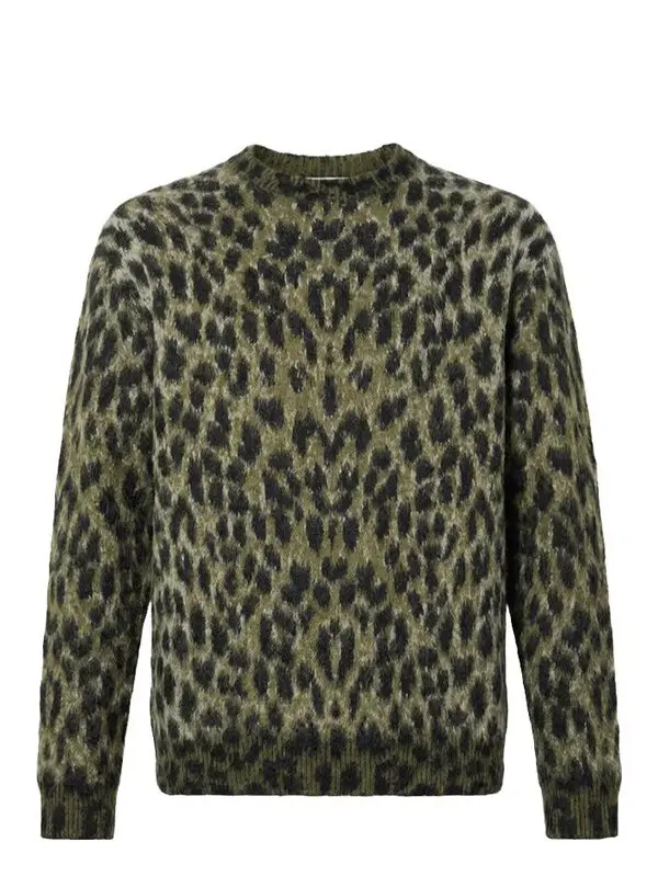 LANEUS Leopard-pattern Sweater - Green