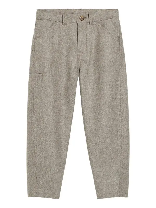 Brunello Cucinelli Belt-loop Tapered Trousers - Brown