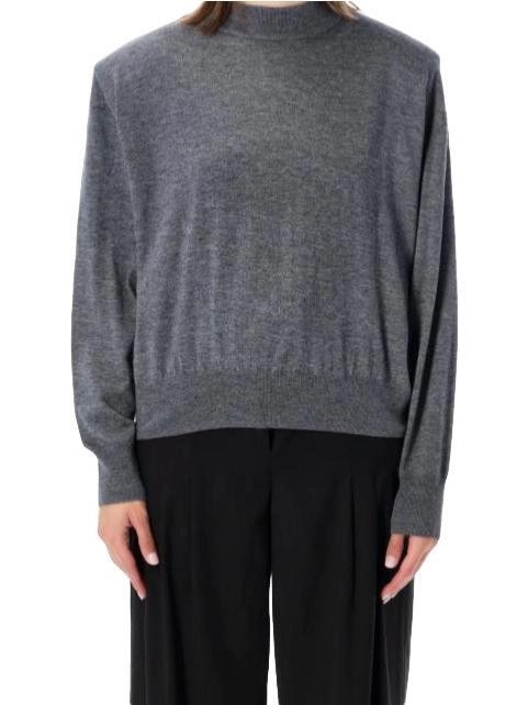 THE FRANKIE SHOP Mockneck Knit Sweater - Grey