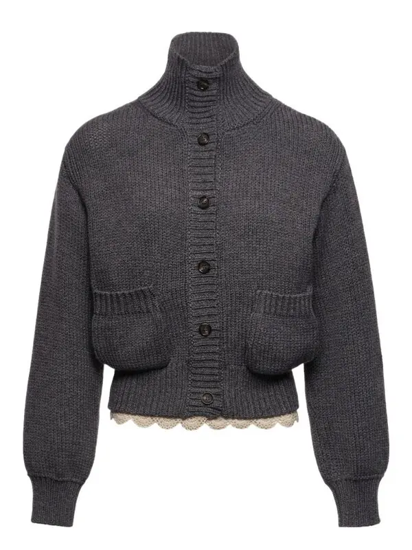 Magda Butrym Ribbed-knit Cardigan - Grey
