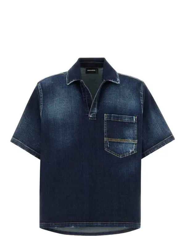 Dsquared2 Stretch Denim Shirt - Blue