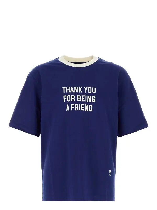 AMI Paris Cotton T-shirt - Blue