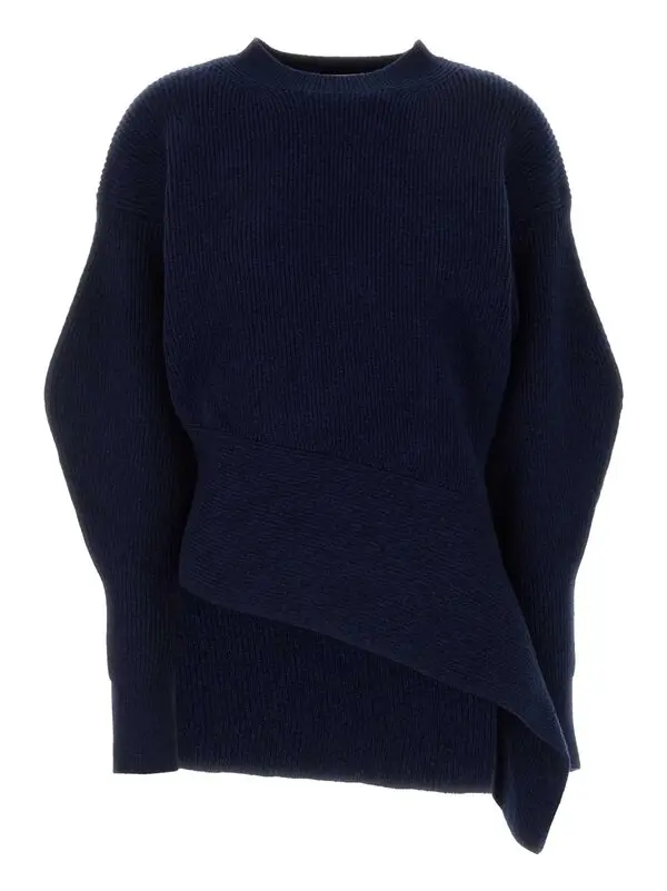 Givenchy Melange Stretch Wool Blend Sweater - Blue