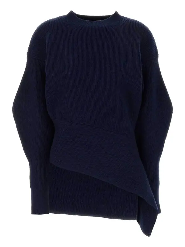 Givenchy Melange Stretch Wool Blend Sweater - Blue