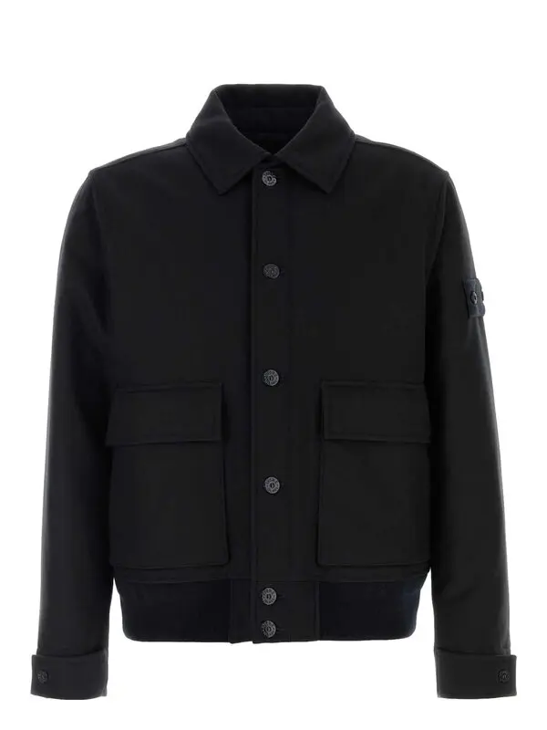 Stone Island Wool Blend Jacket - Black