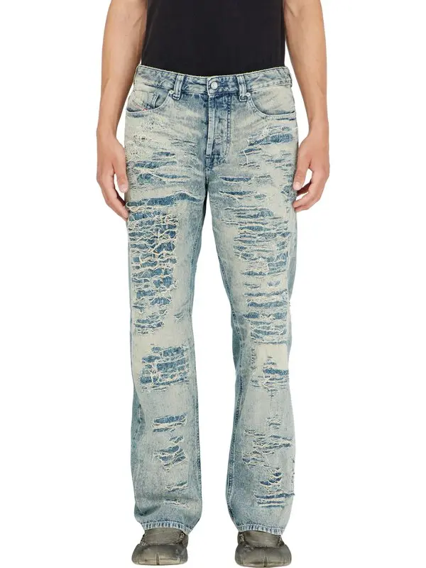 DIESEL® Relaxed Jeans Regular Waist 1980 D-eeper, Medium Button Fly - Blue