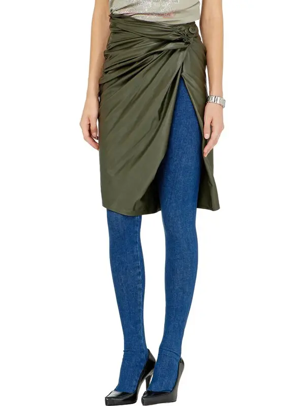 DIESEL® Draped Pencil Skirt With Split - Green