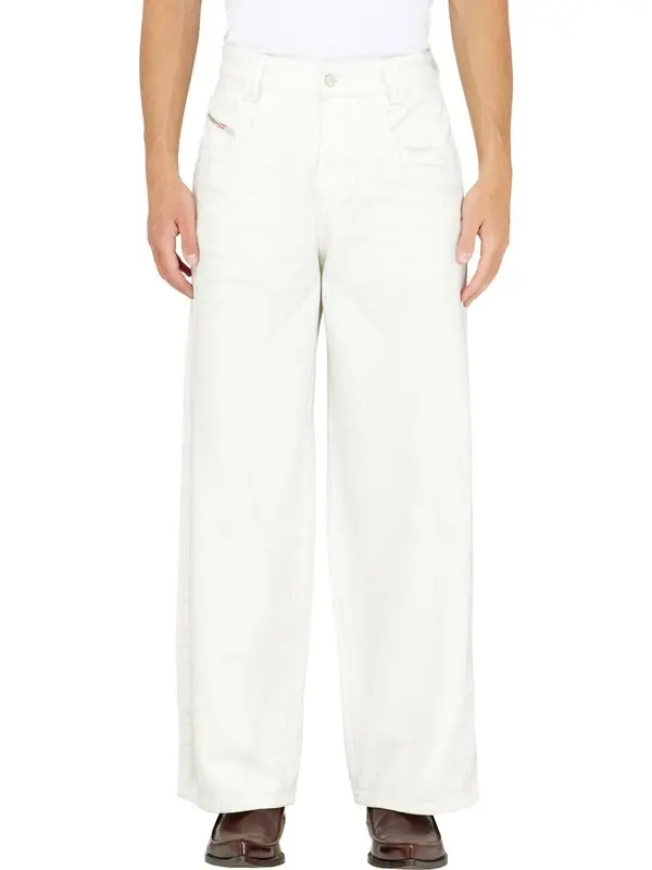 DIESEL® Relaxed Jeans High Waist 1982 D-hakou Button Fly - White