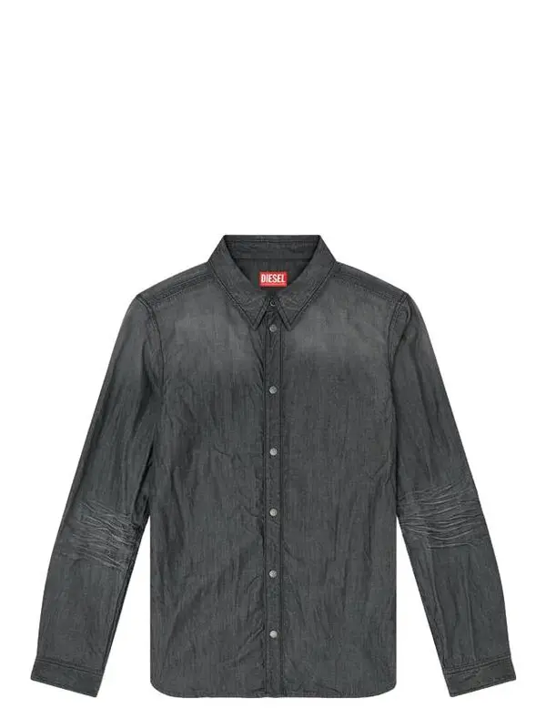 DIESEL® Shirt In Creased Denim - Grey