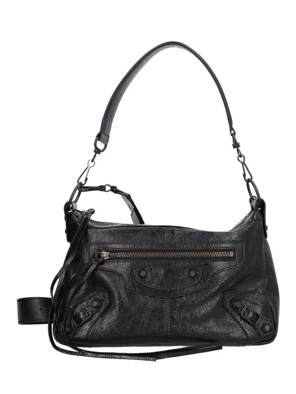 Balenciaga Arena Le City Moto Small Leather Bag - Black