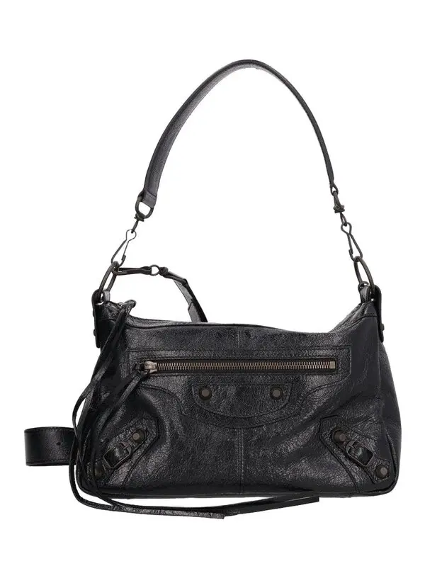 Balenciaga Arena Le City Moto Small Leather Bag - Black