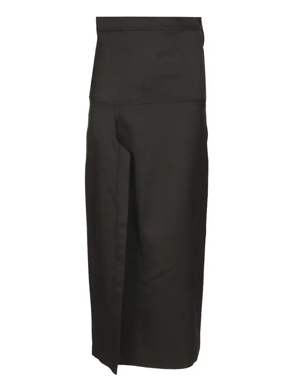 LEMAIRE Wool Blend Panel Midi Skirt - Black