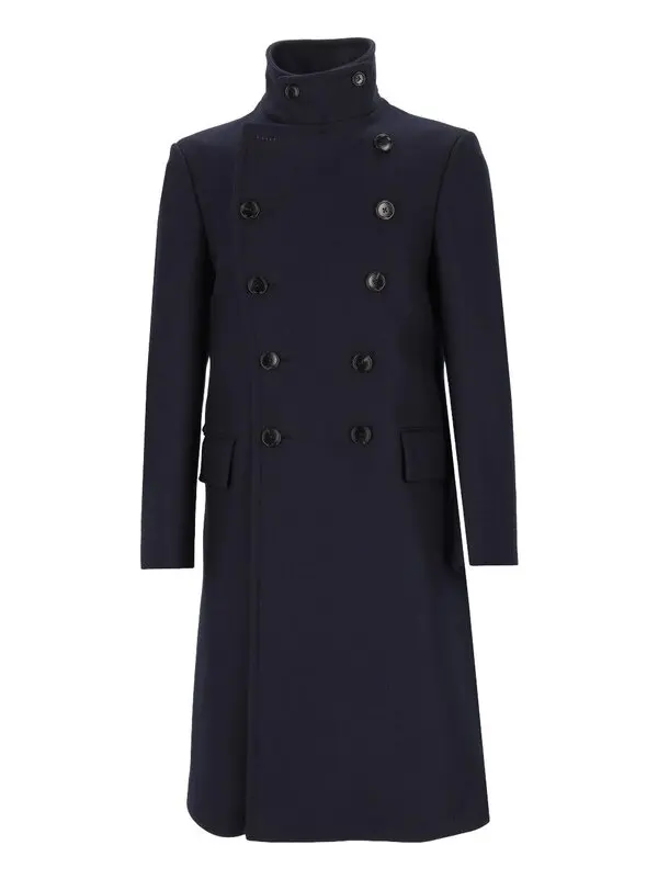 TOM FORD Double-breasted Wool Coat - Blue