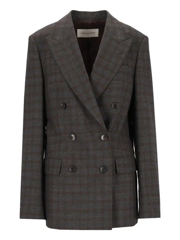 Dries Van Noten Barrysta” Double-breasted Blazer - Brown