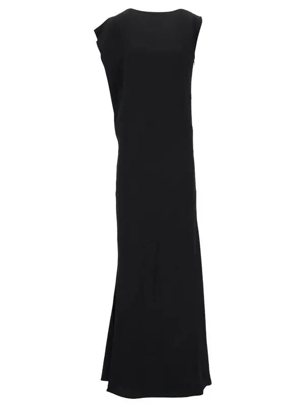 Jacquemus Draped Cotton-blend Midi Dress - Black