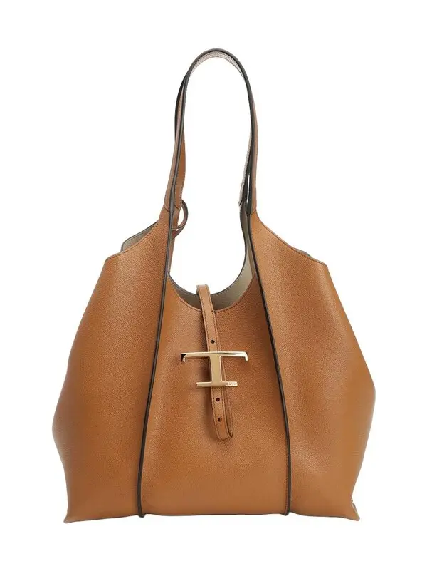 TOD'S T Timeless Leather Small Shopping Bag - Brown