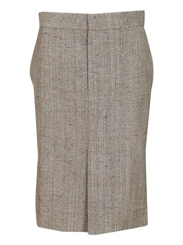 Bottega Veneta Midi Skirt In Viscose And Silk - Gray