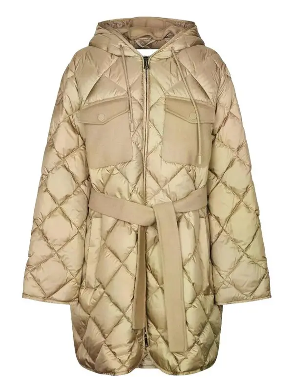 Max Mara Hooded Quilted Coat - Neutrals