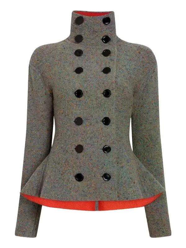 Proenza Schouler Donegal Knit Peplum Jacket - Grey