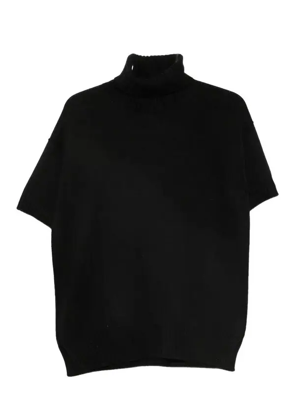 Lorena Antoniazzi Roll-neck Short-sleeve Sweater - Black