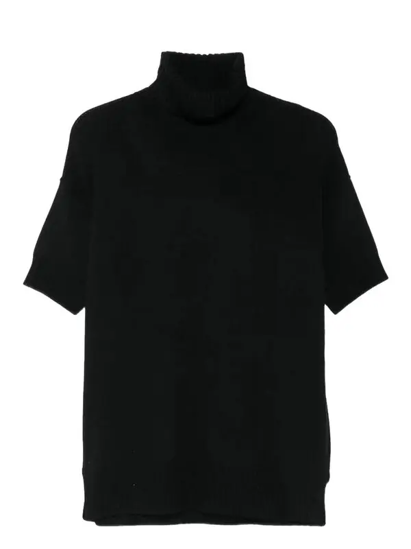 Lorena Antoniazzi Roll-neck Short-sleeve Sweater - Black