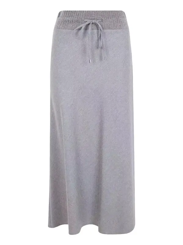 D.exterior Drawstring-waistband Wool Skirt - Brown