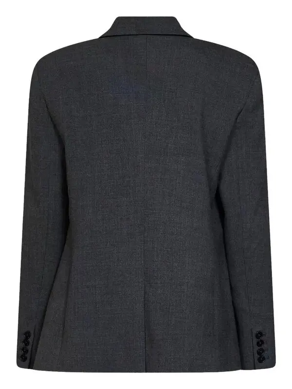 SELF-PORTRAIT Double-breasted Floral-corsage Blazer - Grey