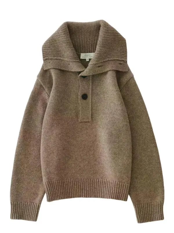 Studio Nicholson Orena Button-up Sweater - Brown