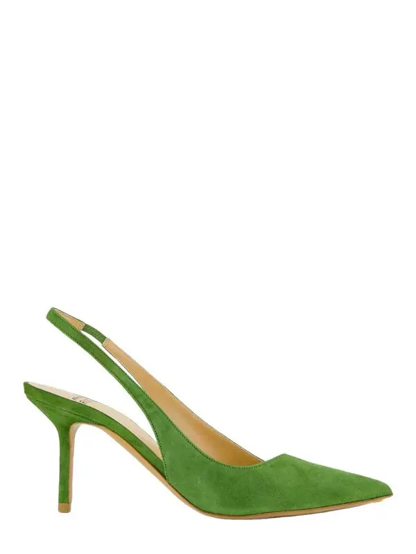 FRANCESCO RUSSO Suede Slingback Pumps - Green