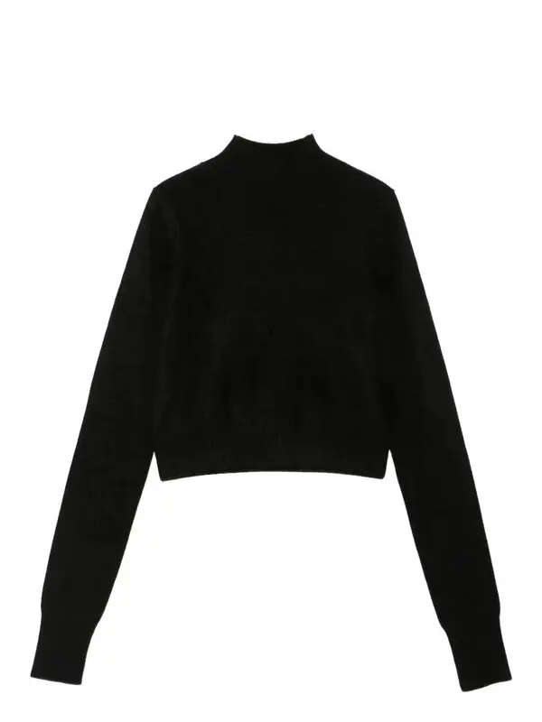 Sportmax Mock-neck Brushed Sweater - Black