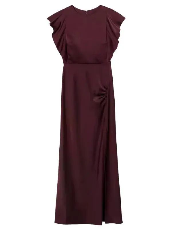Claudie Pierlot Slit Satin Maxi Dress - Red
