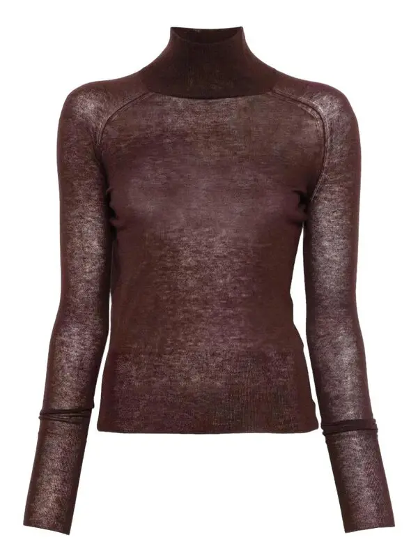 JOSEPH Yara High-neck Long-sleeve Sweater - Brown