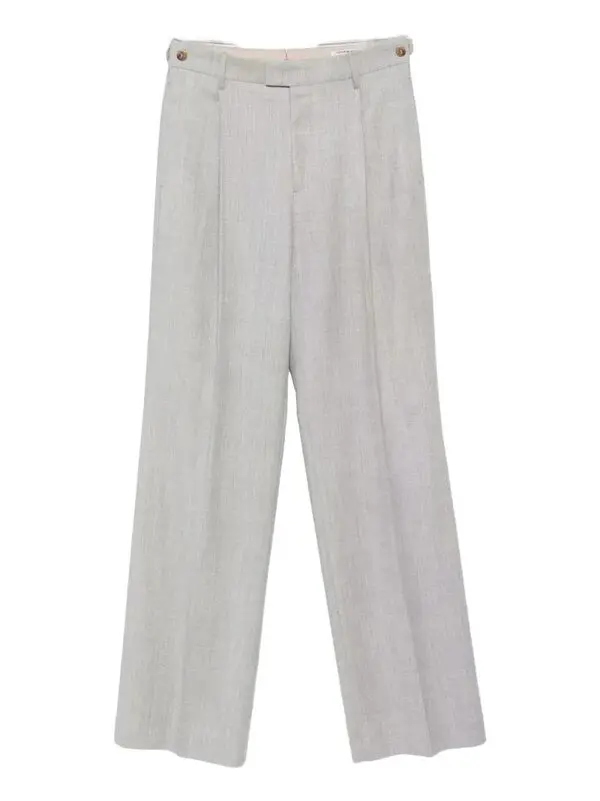 BERWICH Pleated Wool Trousers - Grey