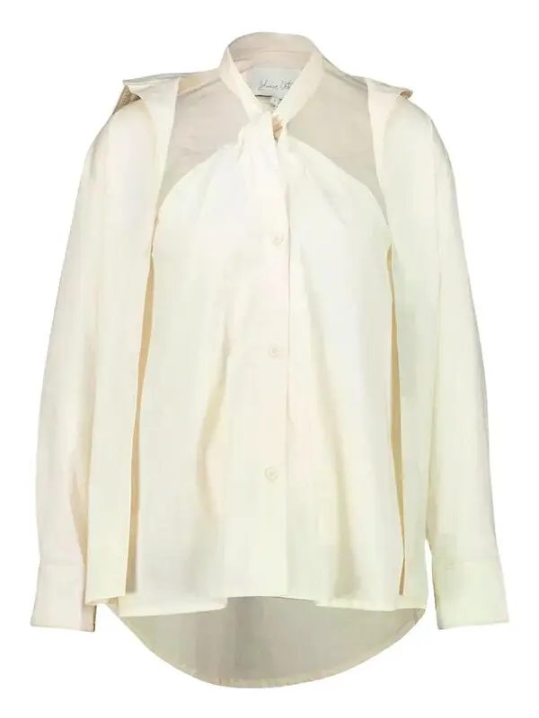 Johanna Ortiz Bow-neck Layered-effect Shirt - Neutrals